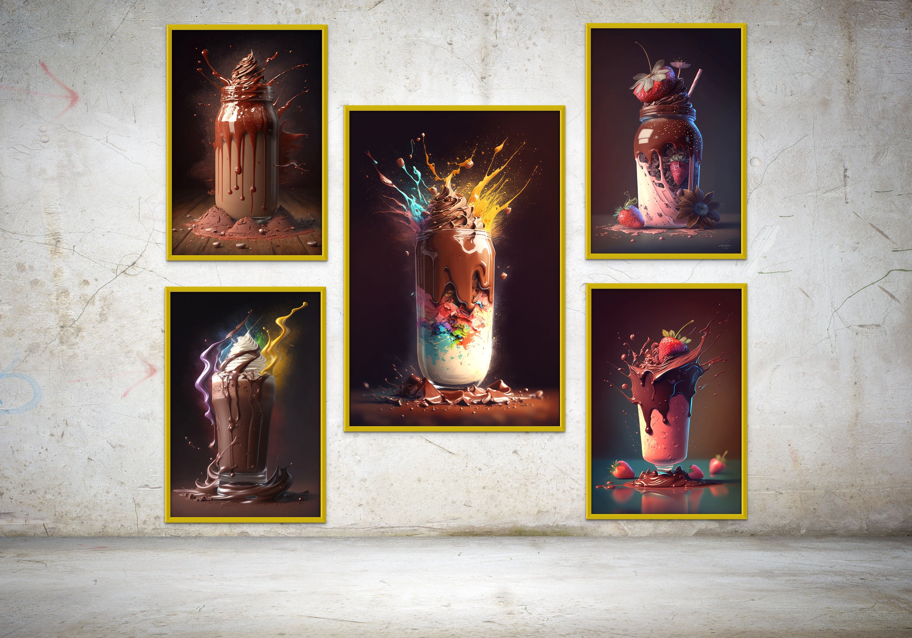 Smoothie Print Smoothie Printable Strawberry Chocolate Poster Food ...