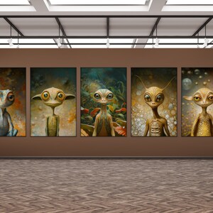 Alien Poster Alien Painting Alien Printable Cosmos Wall Art Space Home ...