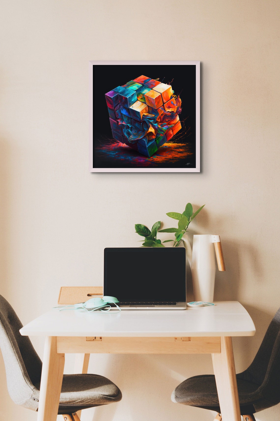 Rubik Cube Printable Rubik Cube Print Colorful Wall Art - Etsy