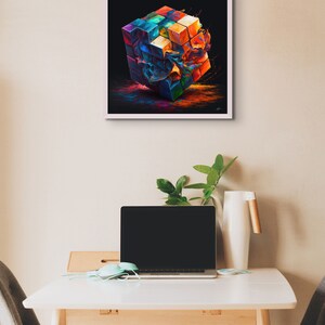 Rubik Cube Printable Rubik Cube Print Colorful Wall Art - Etsy