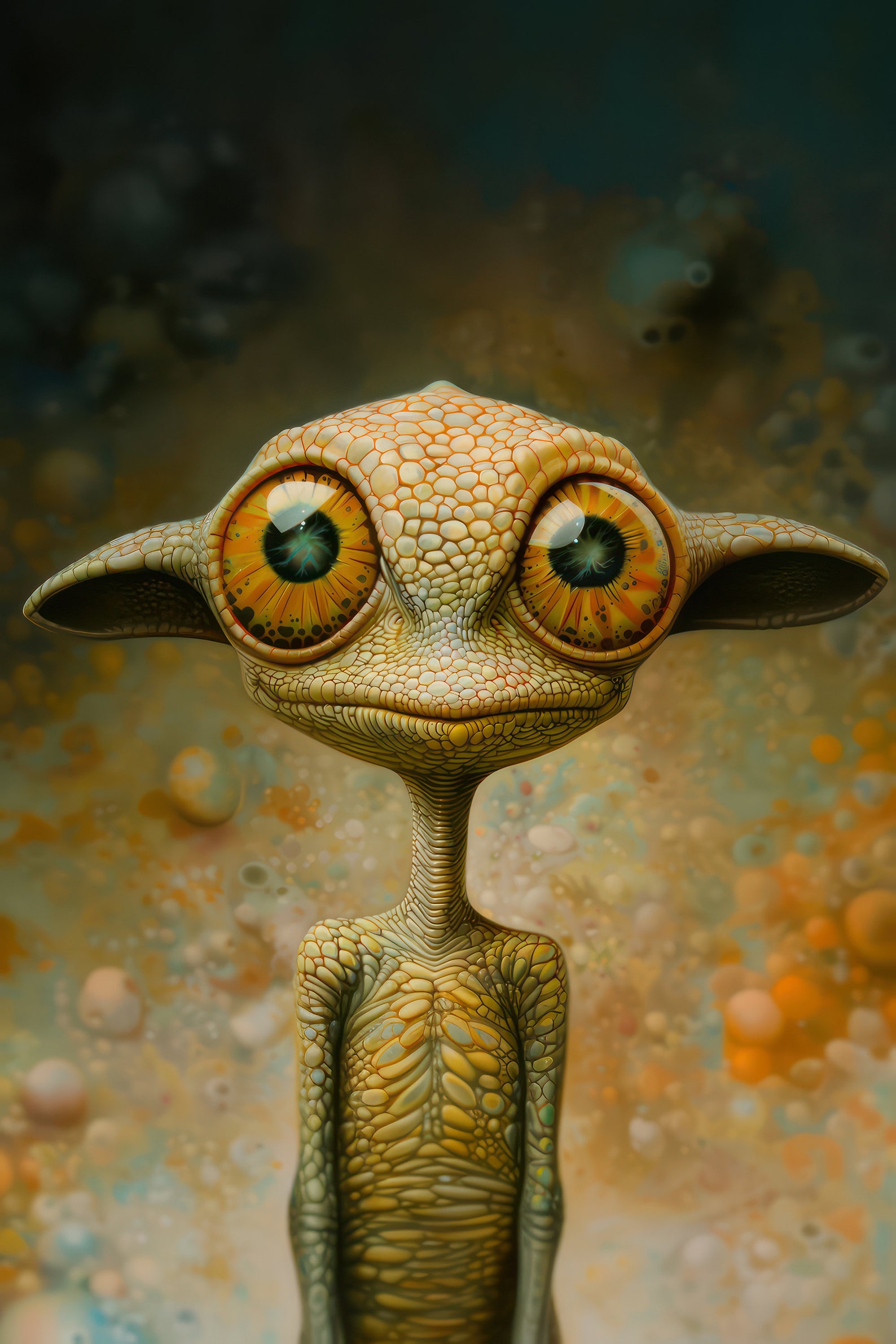 Alien Poster Alien Painting Alien Printable Cosmos Wall Art Space Home ...