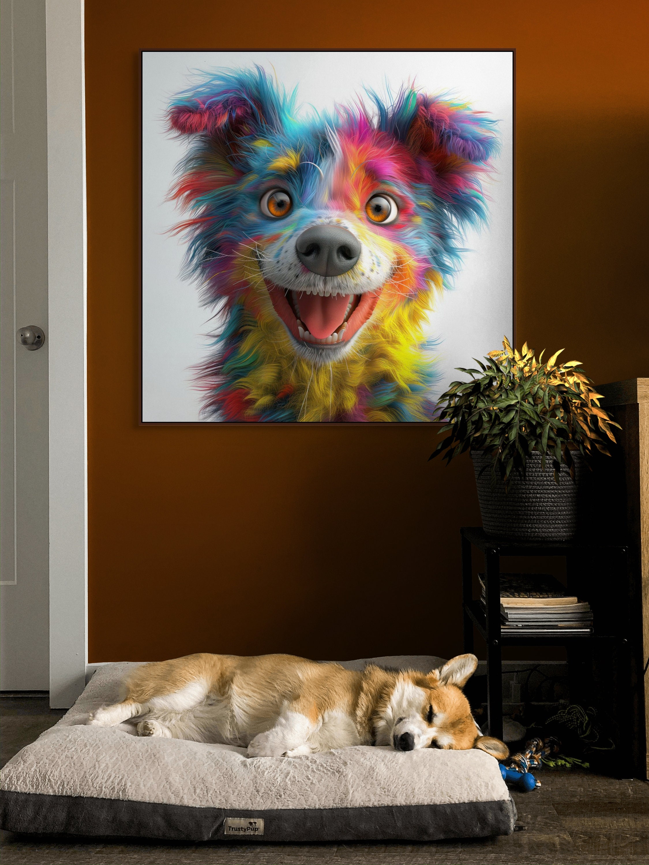 Colorful Dog Printable Colorful Dog Print Dog Wall Art Dog Portrait ...