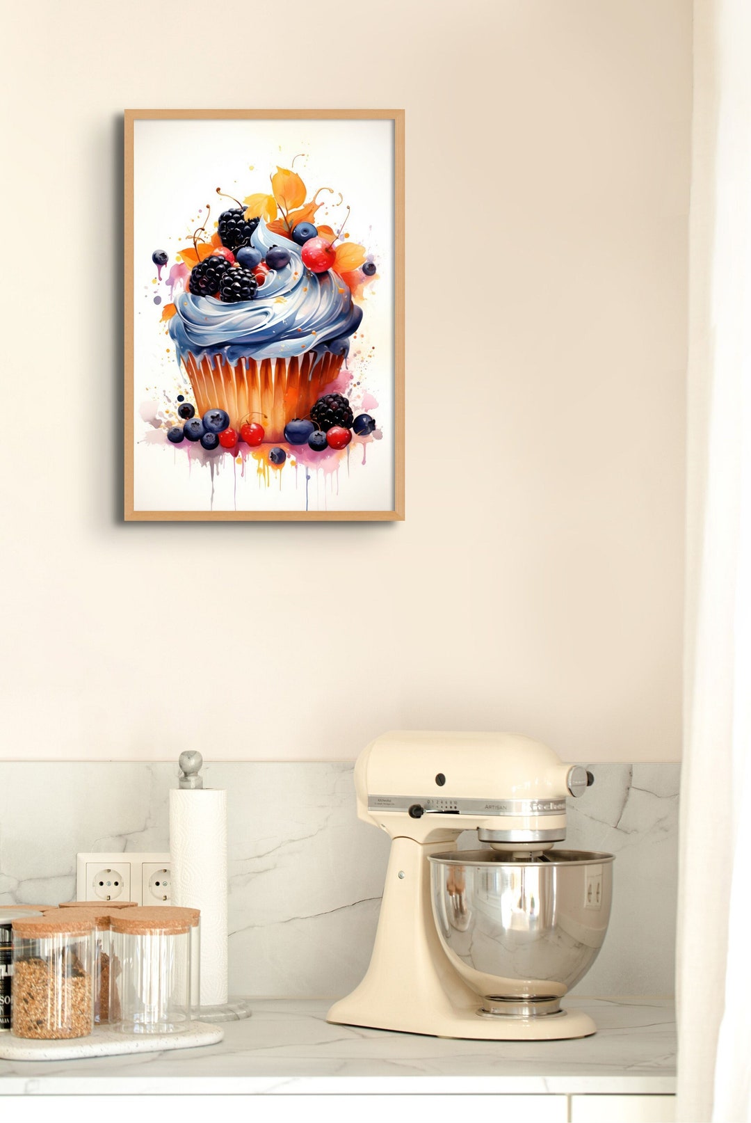 Cupcake Print Pumpkin Cupcake Printable Berry Pastry Wall Art ...