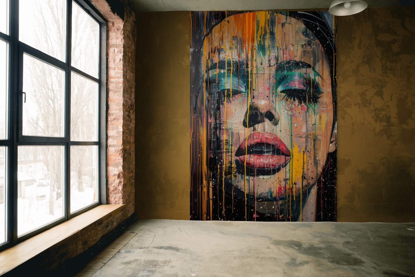 Woman Portrait Print Woman Face Printable Wall Art Painting Female Face ...