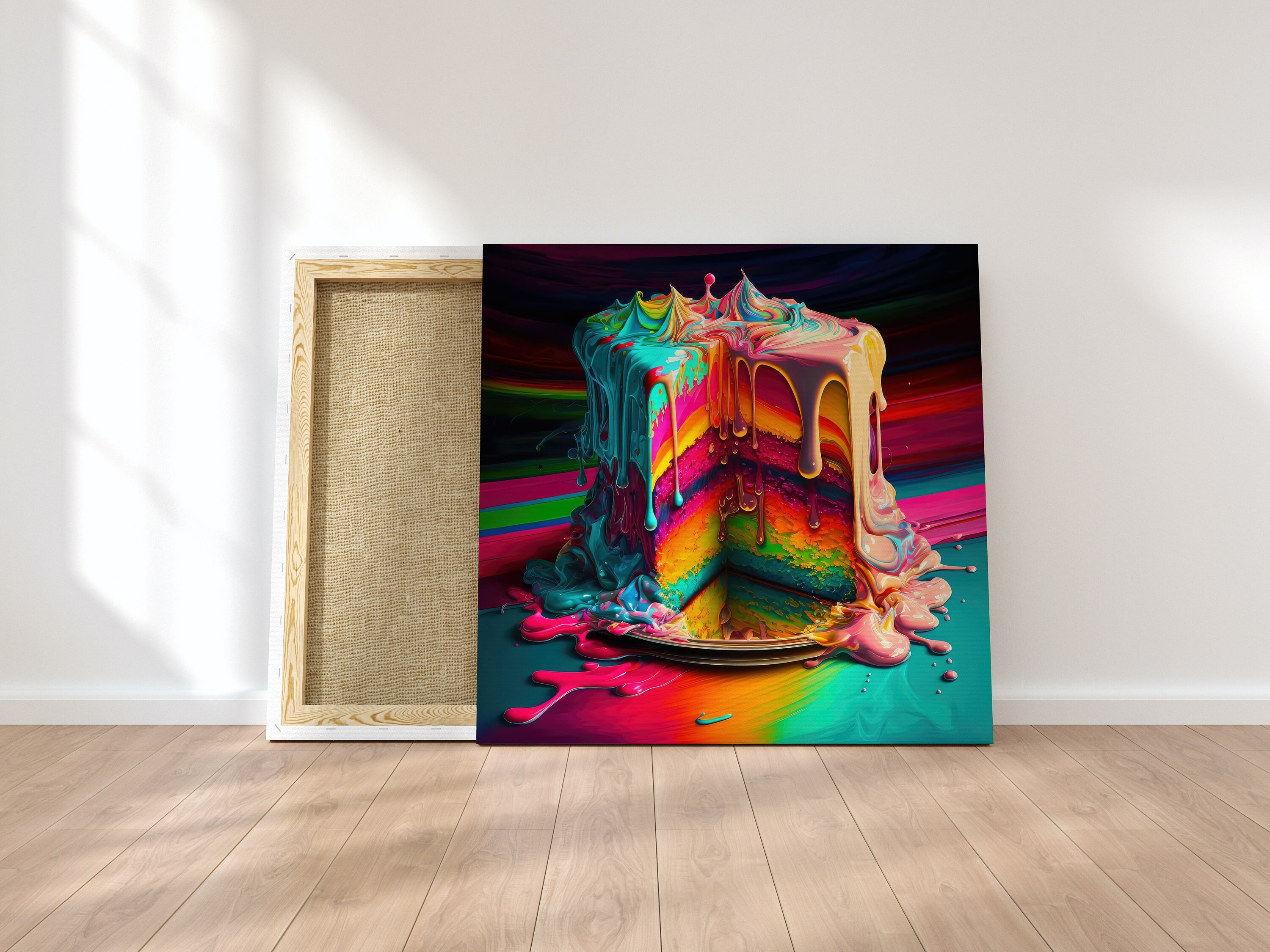 Colorful Cake Print Colorful Cake Printable Pastry Patisserie Wall Art ...
