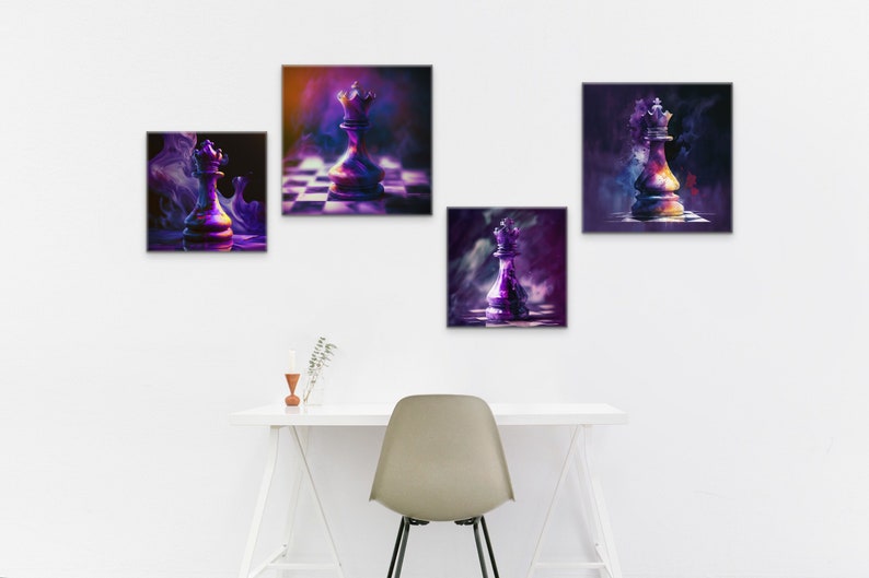 Chess Print Watercolor Chess Piece Printable King Poster Wall - Etsy