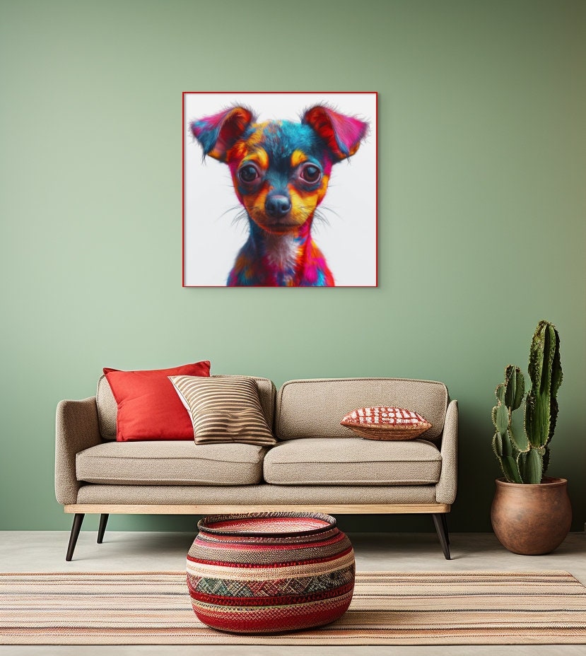 Colorful Dog Printable Colorful Dog Print Dog Wall Art Dog Portrait ...