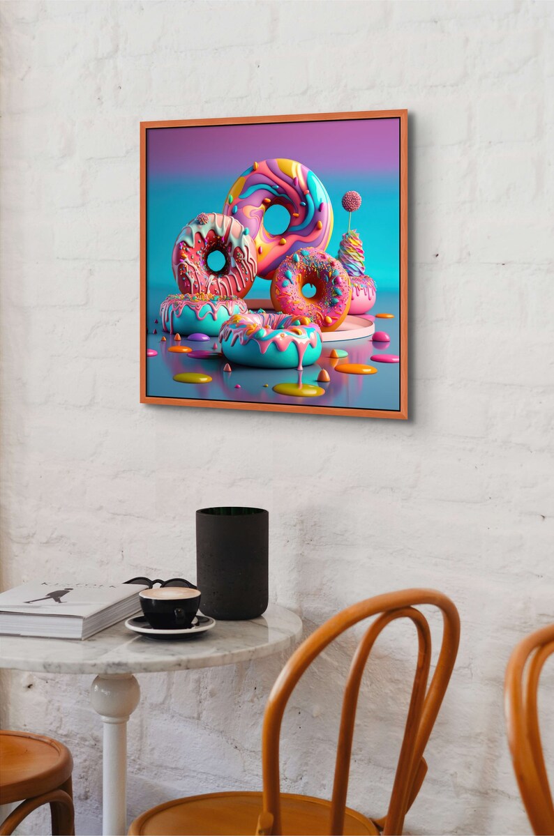 Colorful Donut Print Donut Printable Pastry Patisserie Wall Art Kitchen ...