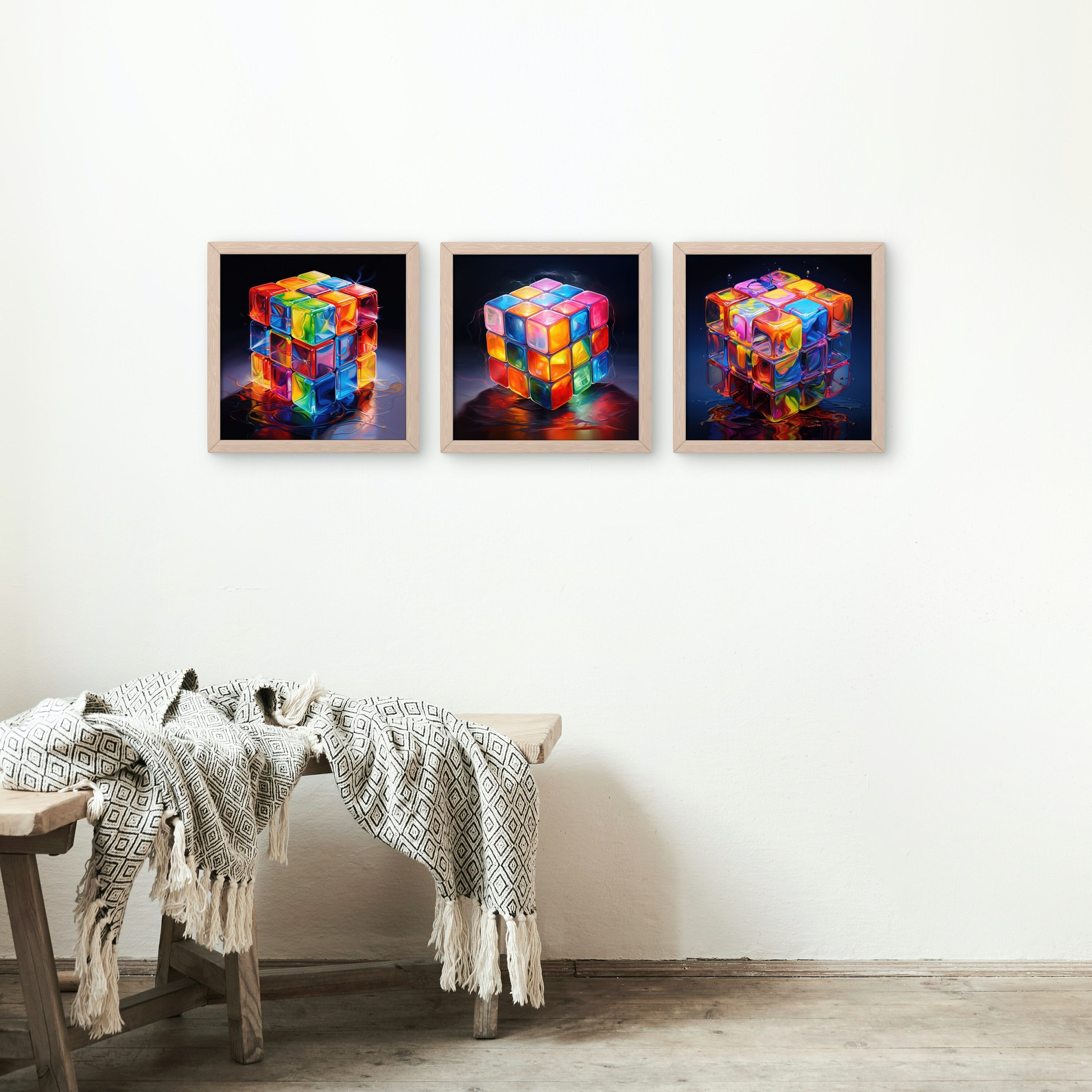 Rubik Cube Printable Rubik Cube Print Colorful Wall Art Download ...