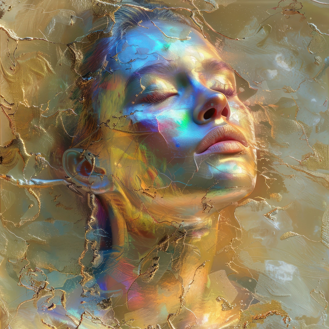 Colorful Woman Portrait Wall Art Print Abstract Girl Poster Home Decor ...