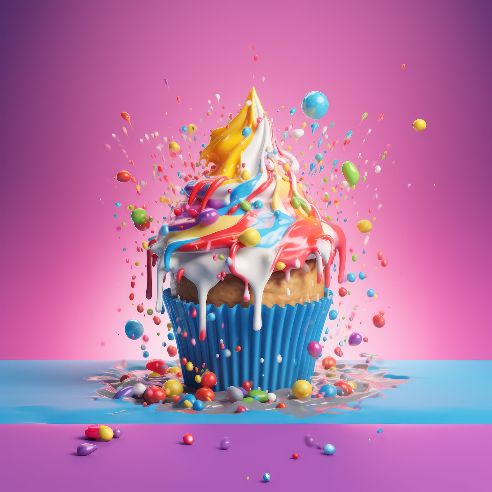 Colorful Cupcake Print Cupcake Printable Pastry Patisserie Wall Art ...