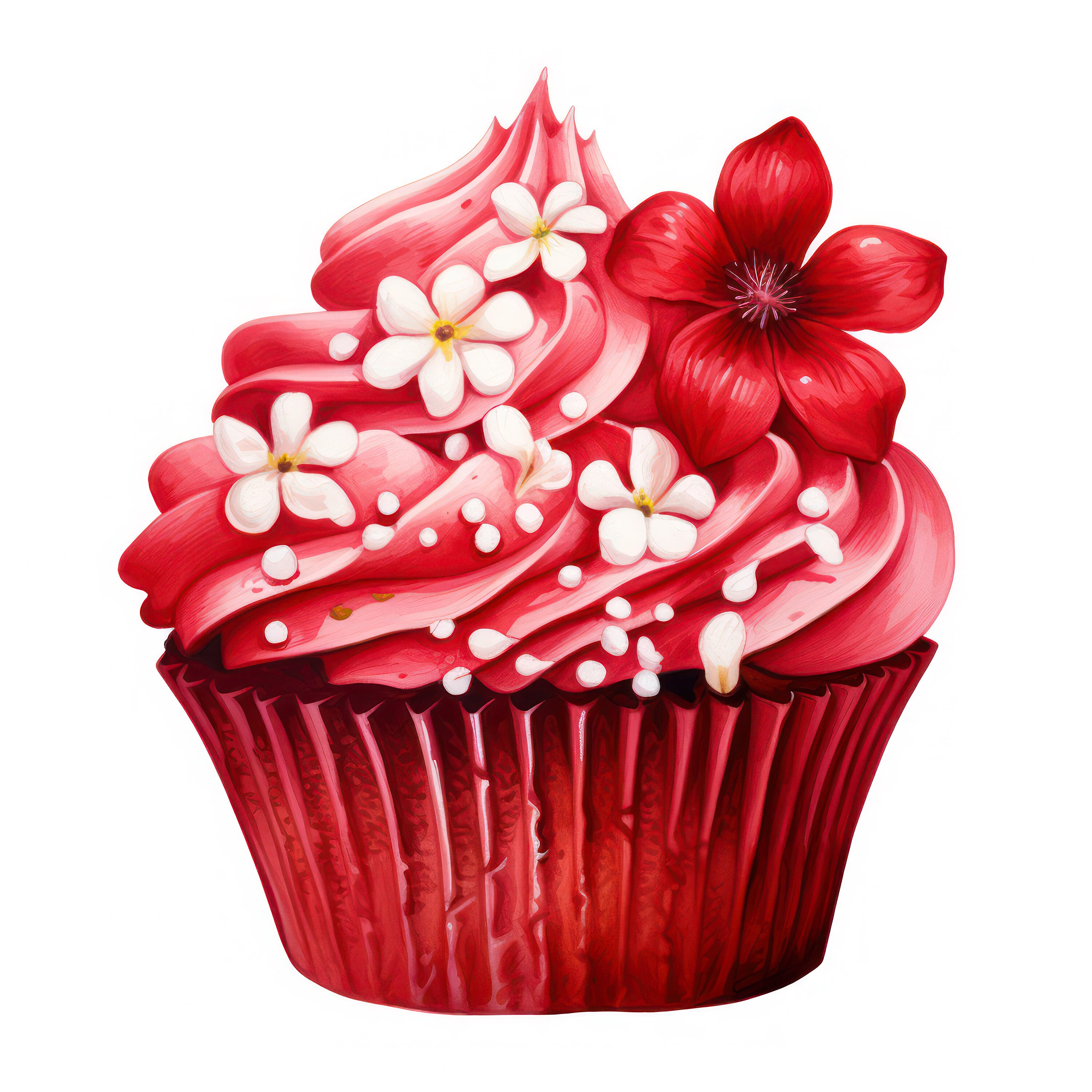 Cupcake Print Red Velvet Cupcake Printable Pastry Wall Art Patisserie ...