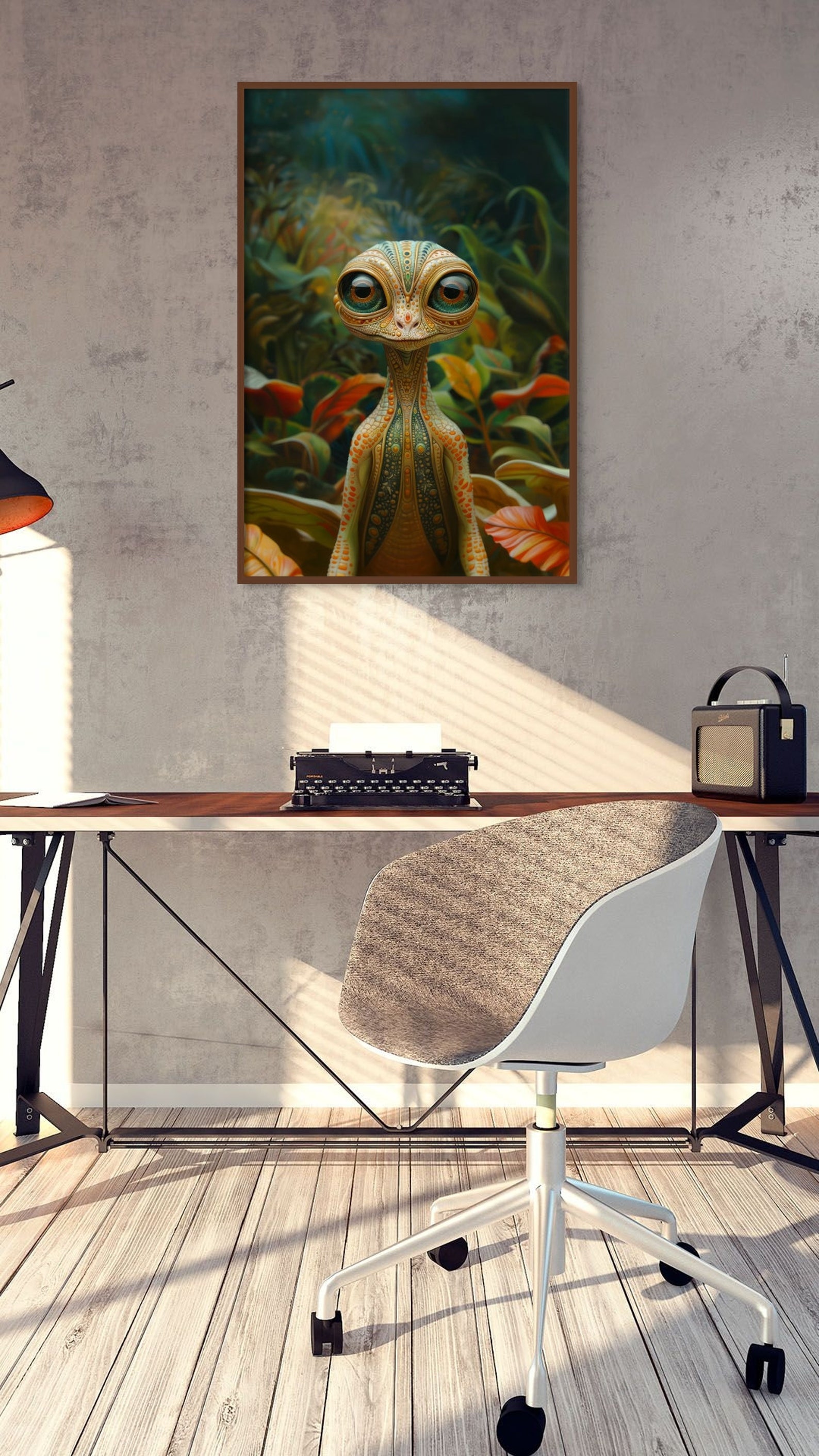 Alien Poster Alien Painting Alien Printable Cosmos Wall Art Space Home ...