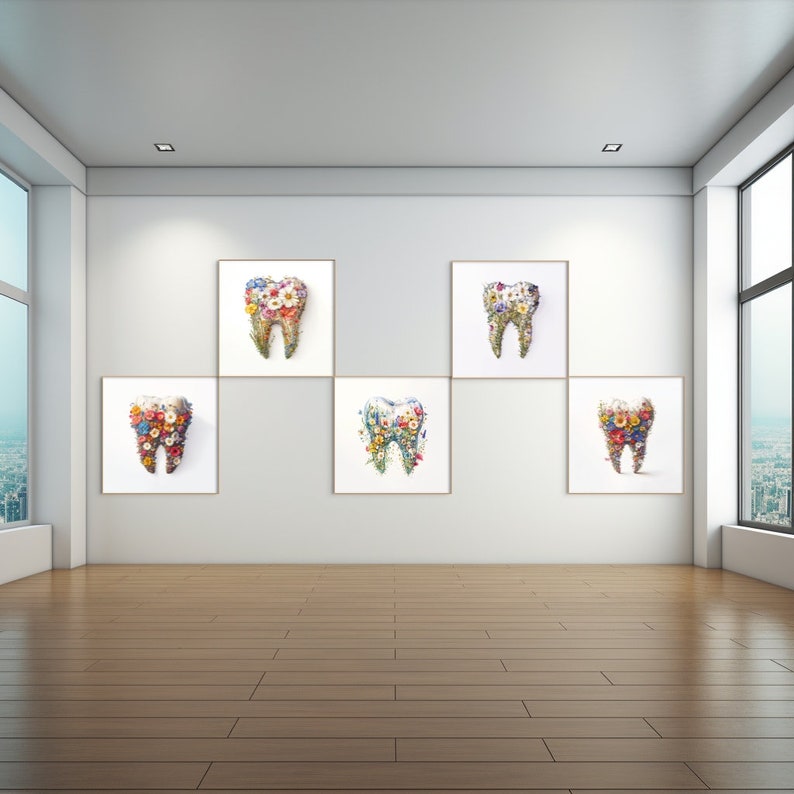 Tooth Print Dental Printable Dentist Office Wall Art Organ Drawing ...