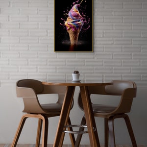 Ice Cream Print Colorful Food Poster Kitchen Wall Art Gelato Artwork ...