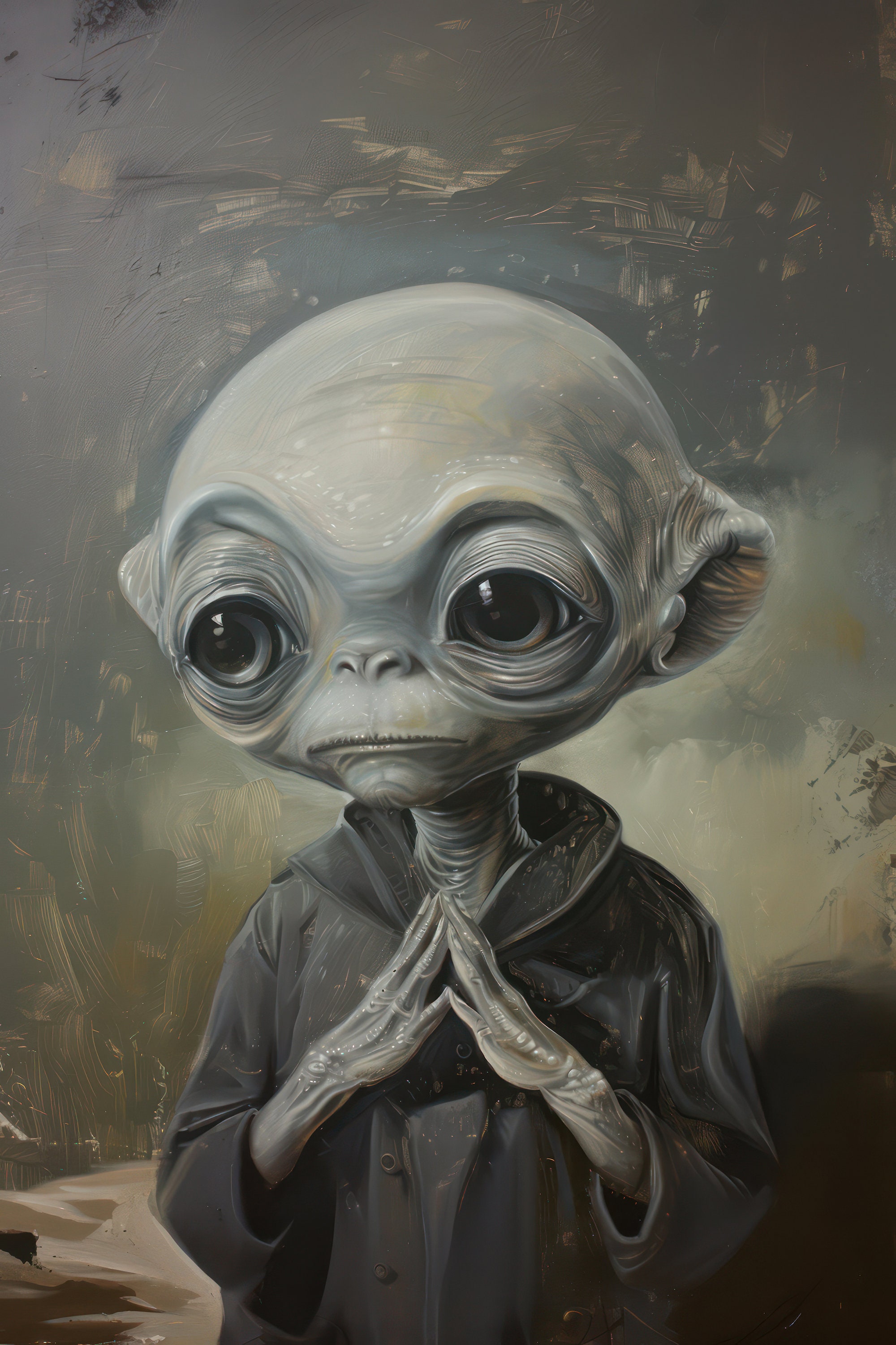 Alien Poster Alien Painting Alien Printable Cosmos Wall Art Space Home ...