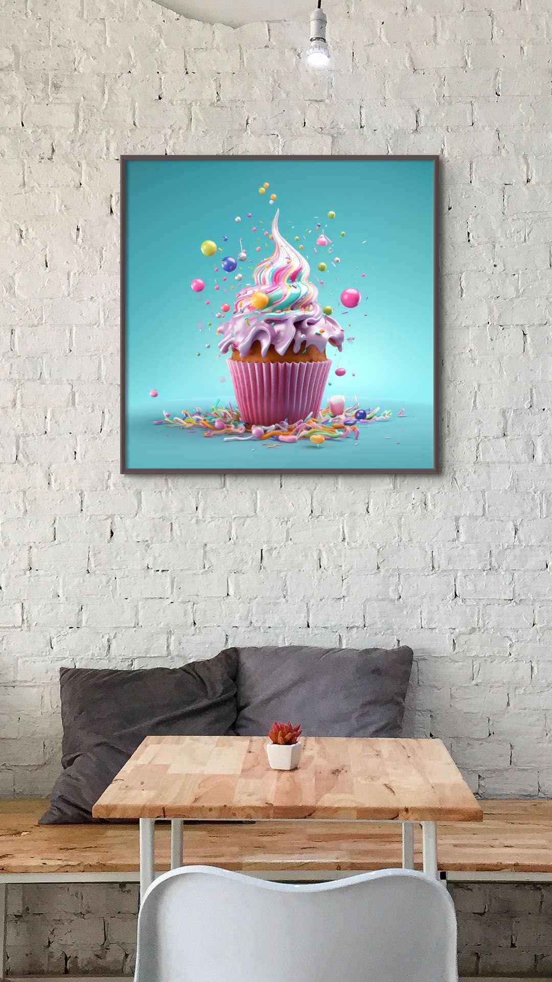Colorful Cupcake Print Cupcake Printable Pastry Patisserie Wall Art ...