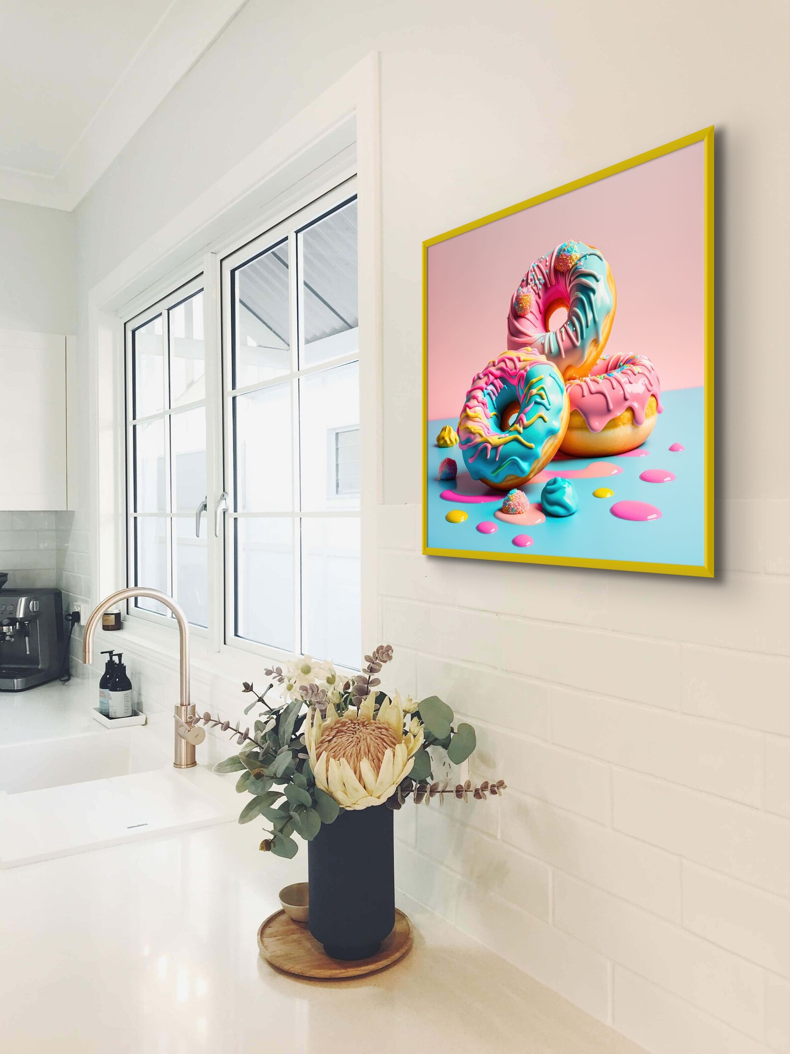 Colorful Donut Print Donut Printable Pastry Patisserie Wall Art Kitchen ...