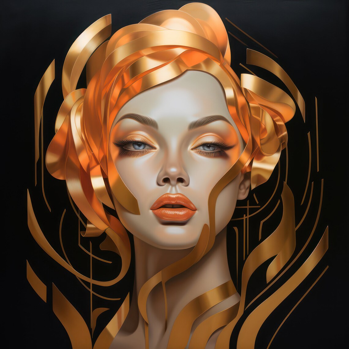 Colorful Woman Portrait Woman Face Wall Art Print Girl Poster - Etsy