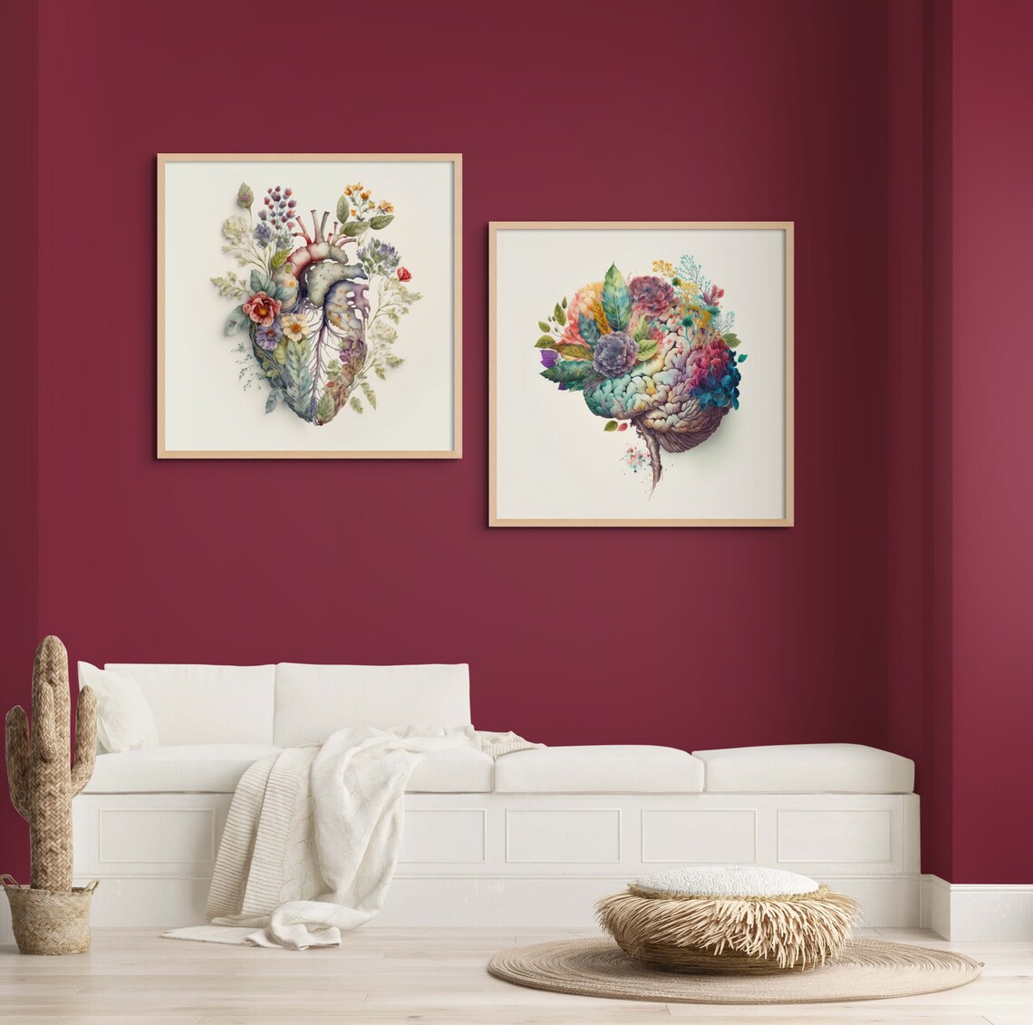 Human Heart Brain Print Anatomical Heart Anatomical Brain Printable ...