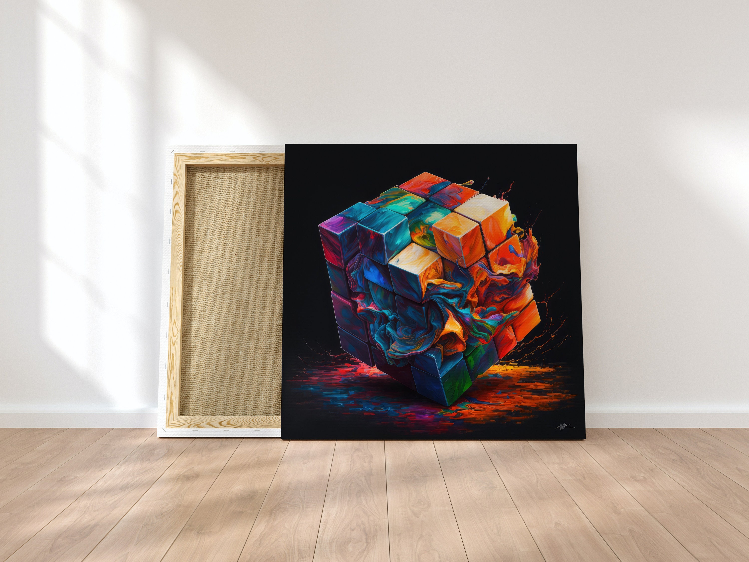 Rubik Cube Printable Rubik Cube Print Colorful Wall Art - Etsy