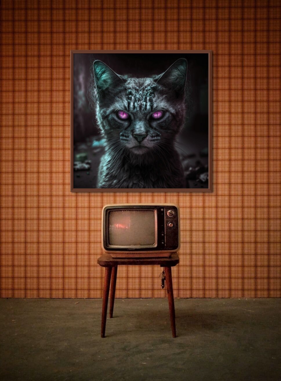 Halloween Cat Printable Angry Cat Print Scary Cat Portrait All Hallows ...