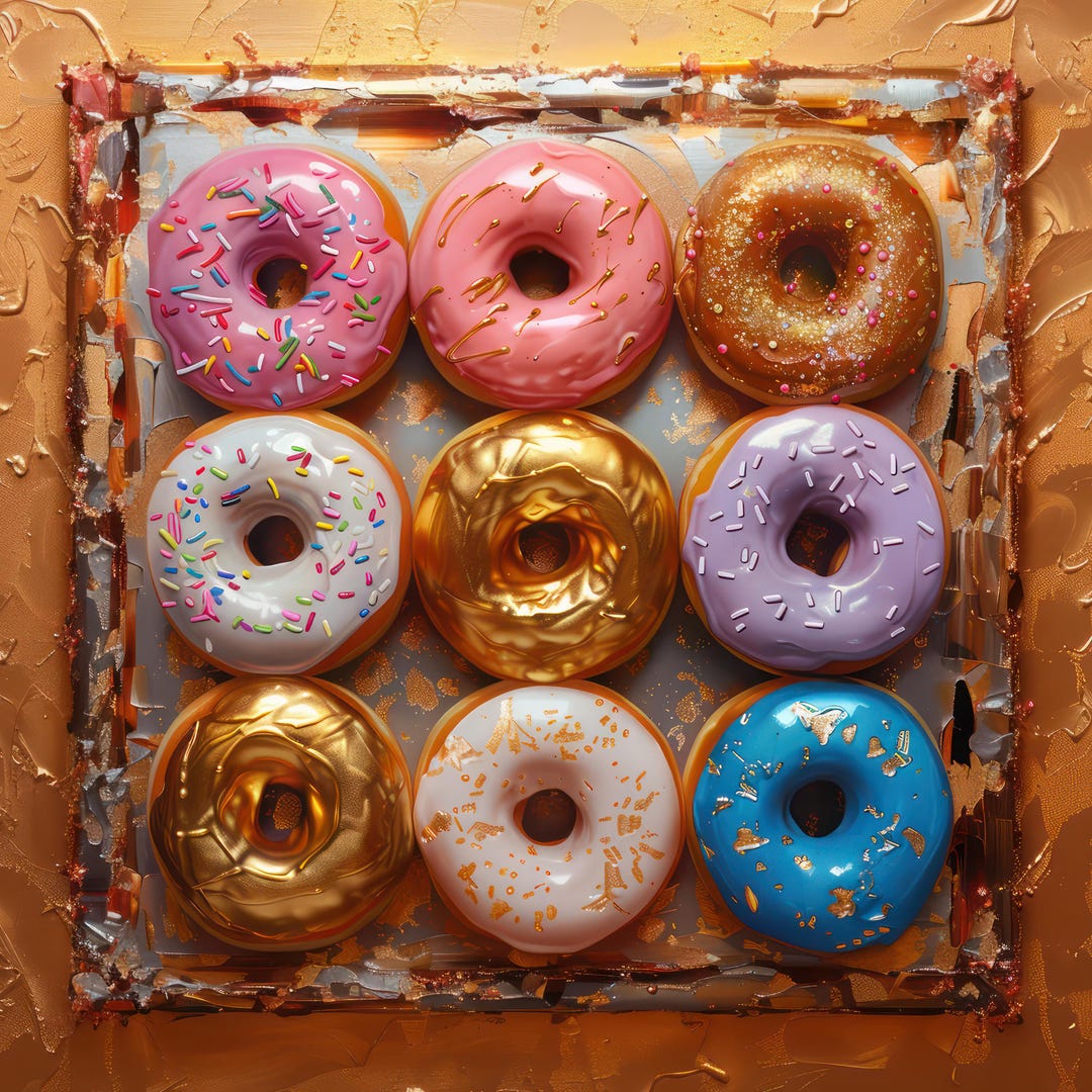 Colorful Donut Print Donut Printable Pastry Patisserie Wall Art Kitchen ...