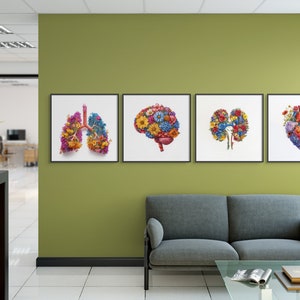 Anatomical Heart Brain Lungs Kidneys Print Anatomy Printable Flower ...