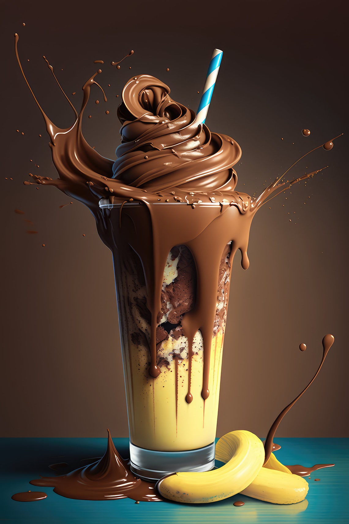 Smoothie Print Smoothie Printable Strawberry Chocolate Banana Orange ...