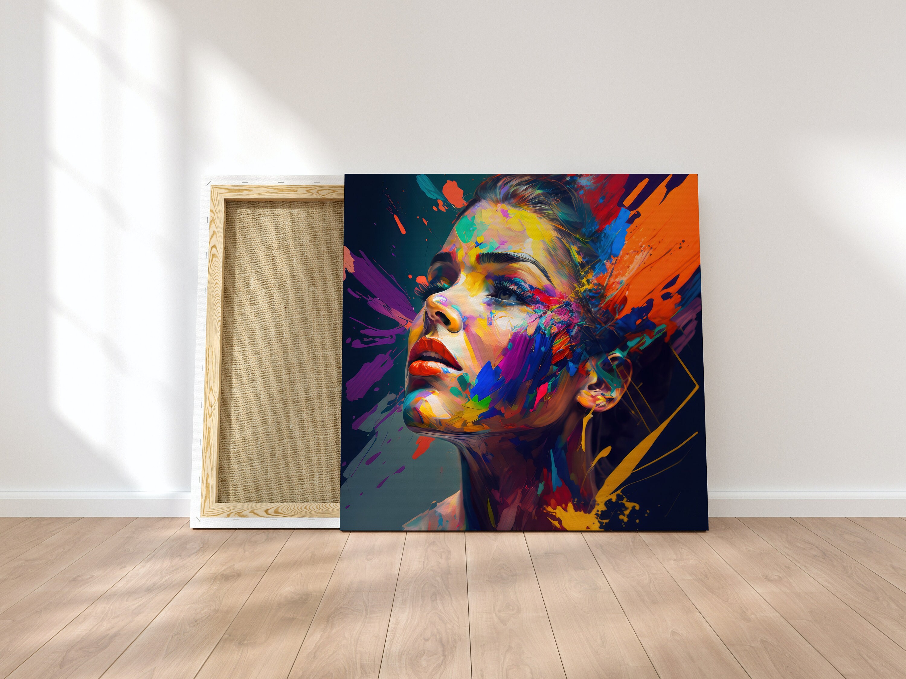 Colorful Woman Print Woman Face Printable Wall Art Painting - Etsy