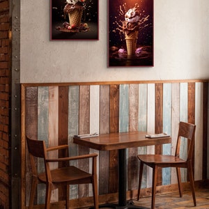 Ice Cream Print Chocolate Ice Cream Poster Vanilla Gelato Artwork Décor ...