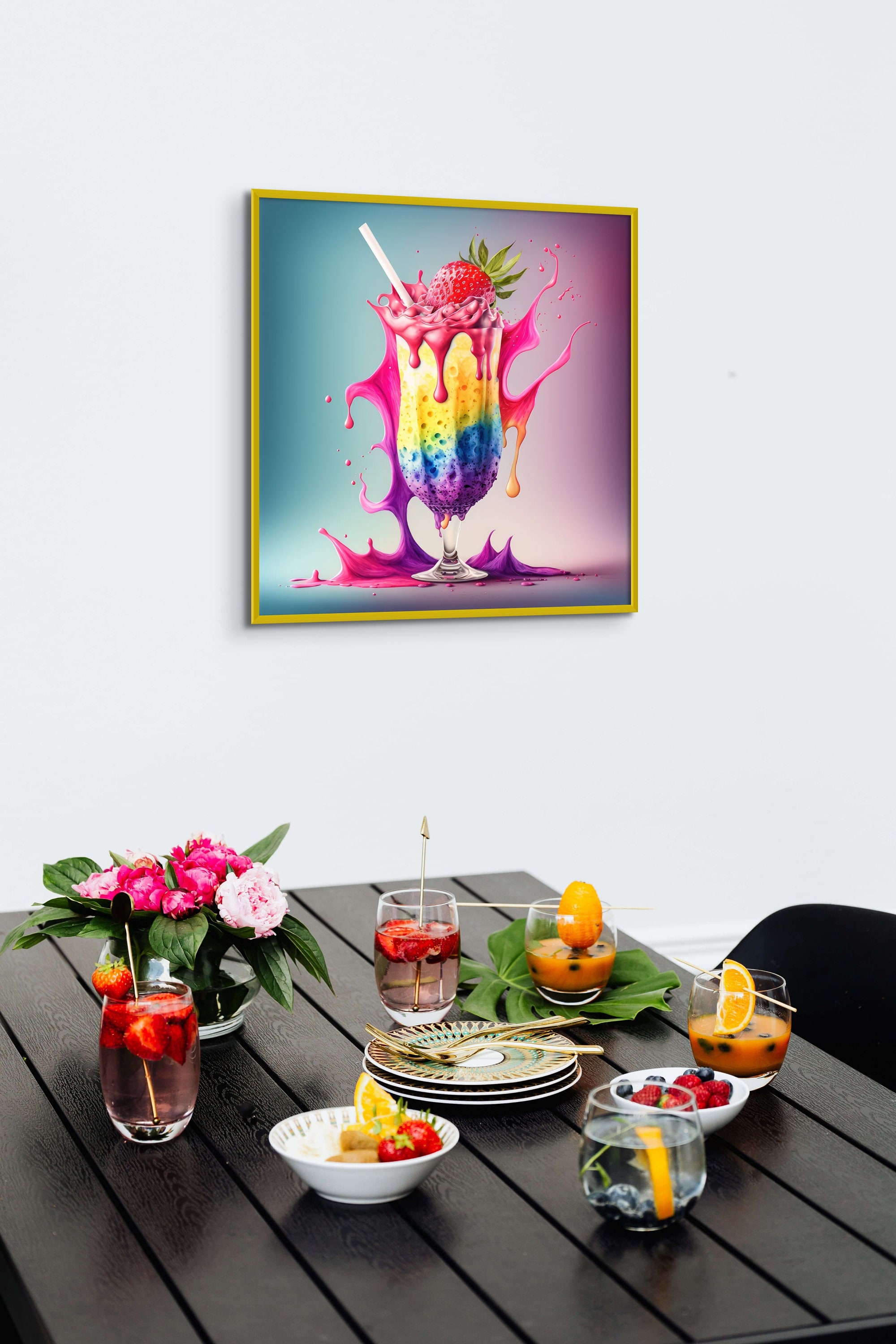 Smoothie Print Smoothie Printable Strawberry Smoothie Poster Ananas ...