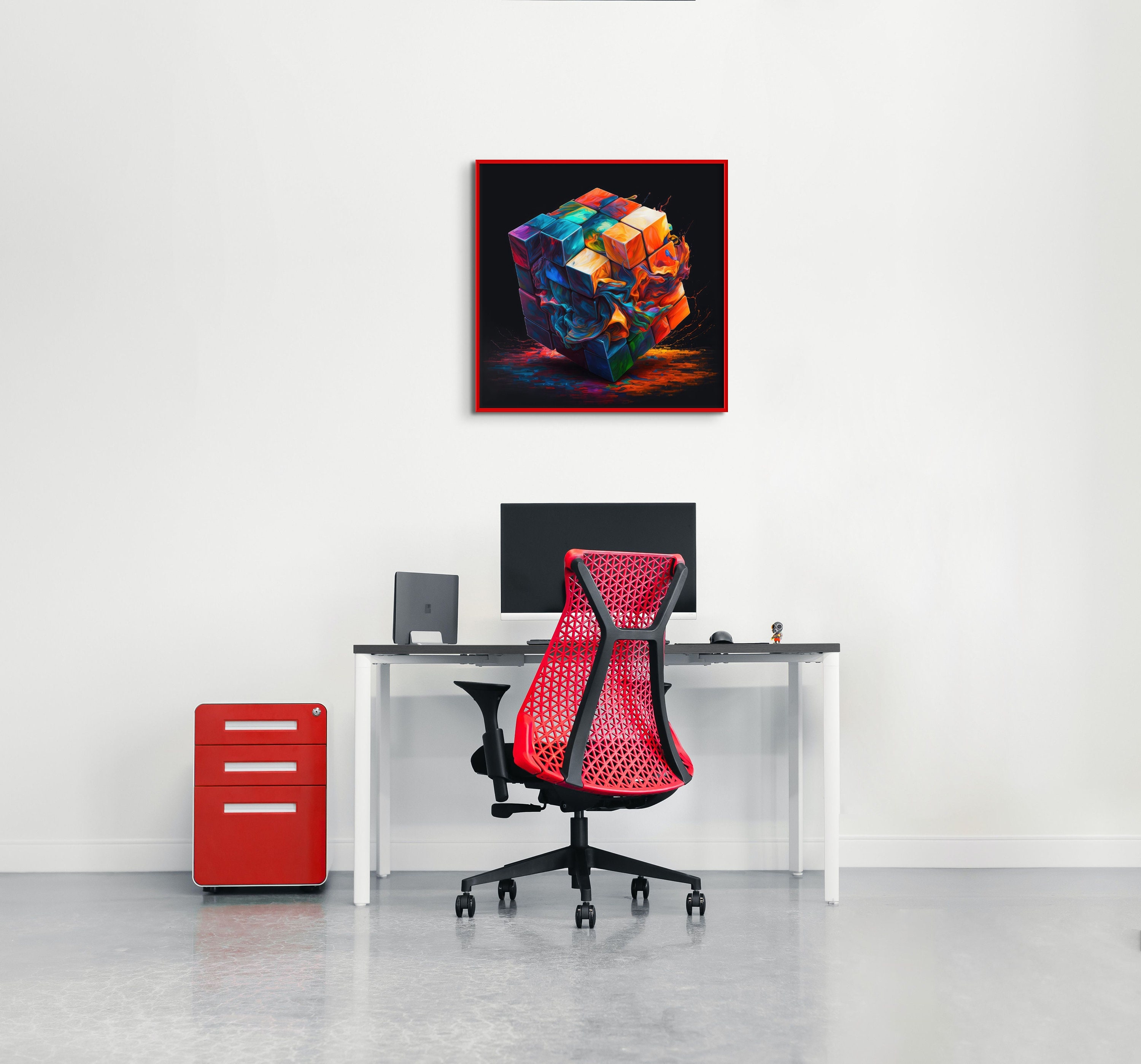 Rubik Cube Printable Rubik Cube Print Colorful Wall Art Download ...