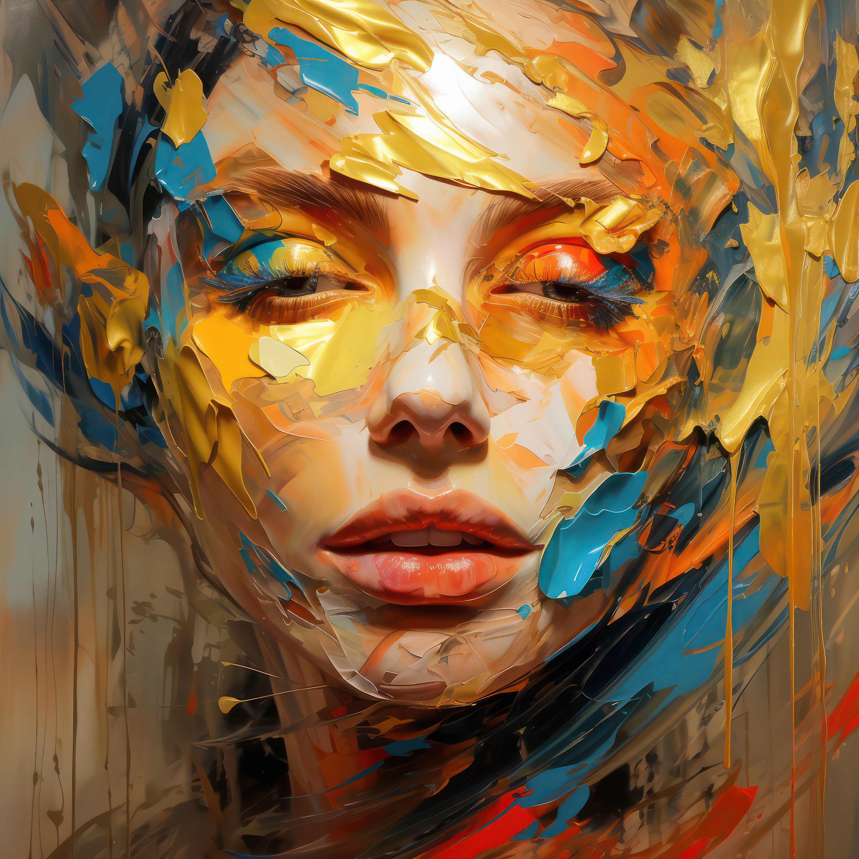 Colorful Woman Portrait Woman Face Wall Art Print Girl Poster - Etsy