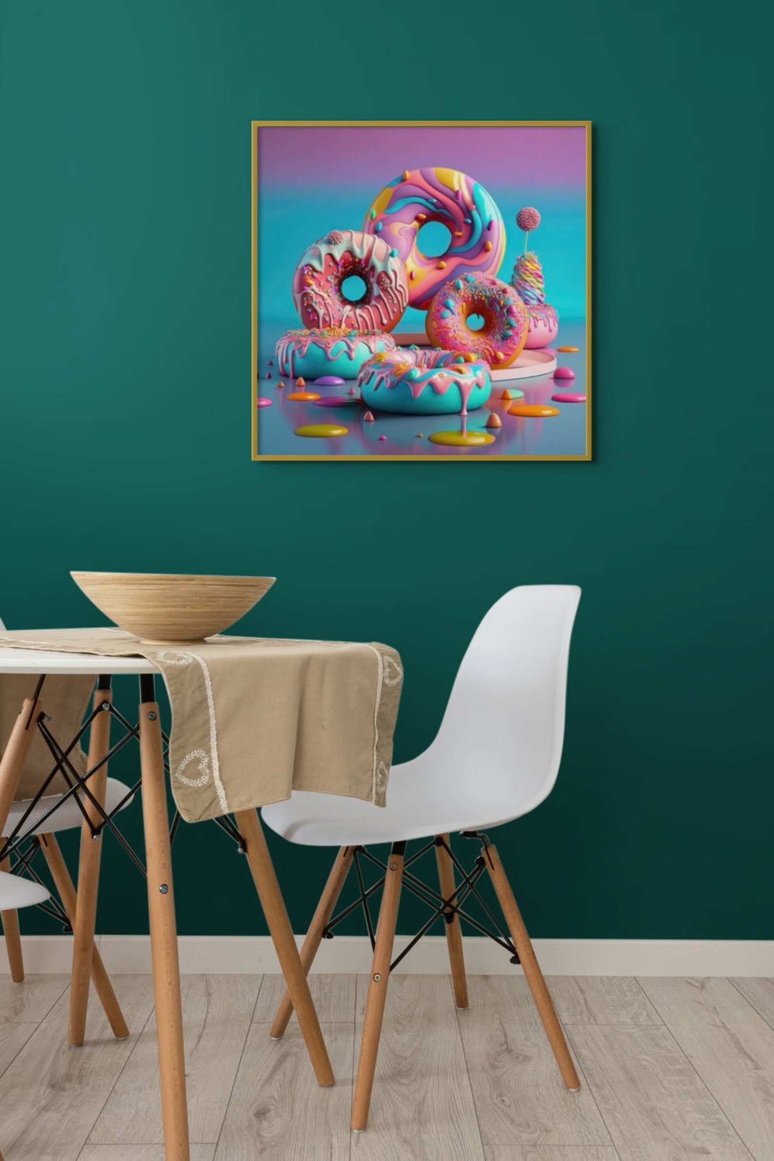 Colorful Donut Print Donut Printable Pastry Patisserie Wall Art Kitchen ...