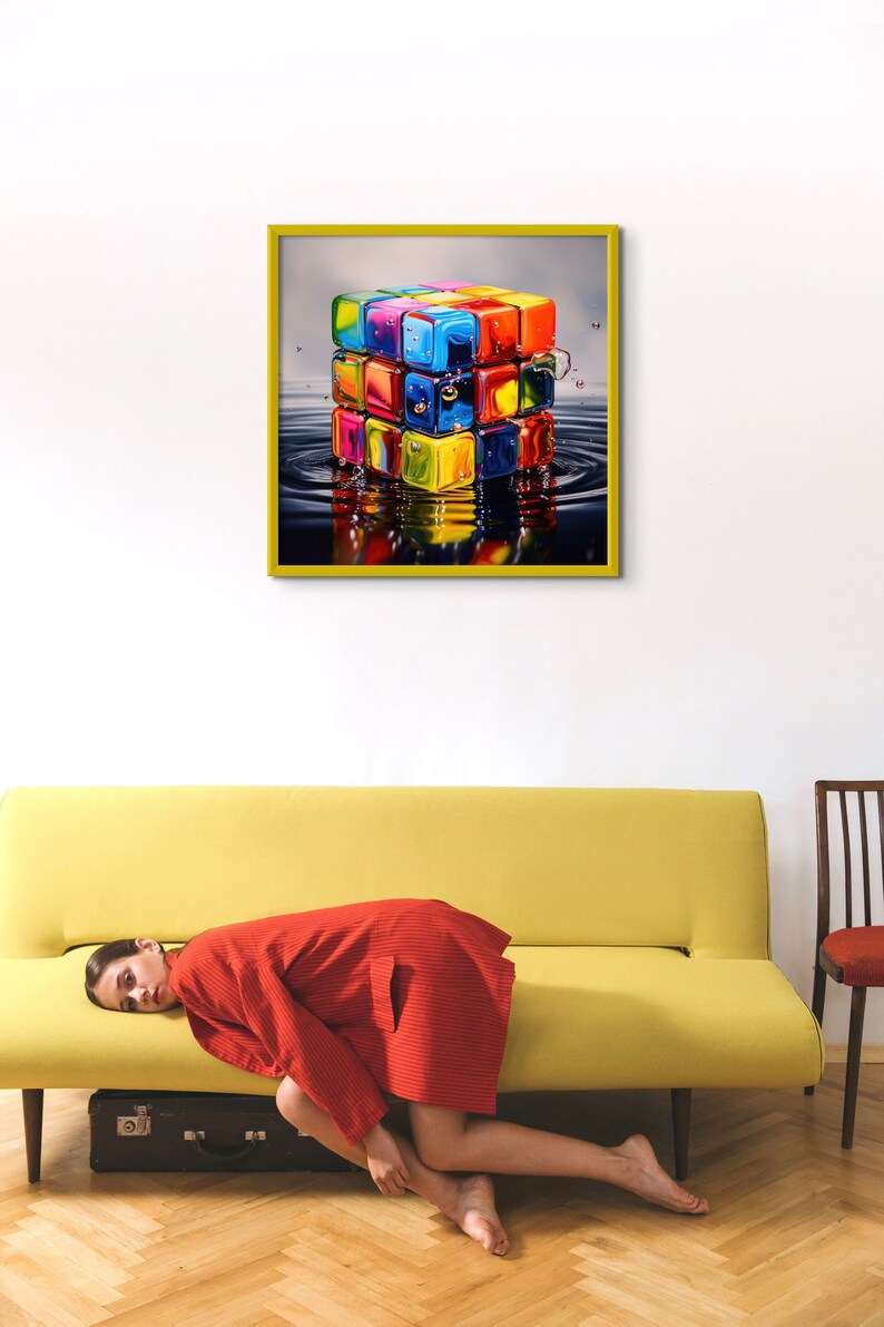 Rubik Cube Printable Rubik Cube Print Colorful Wall Art Download ...