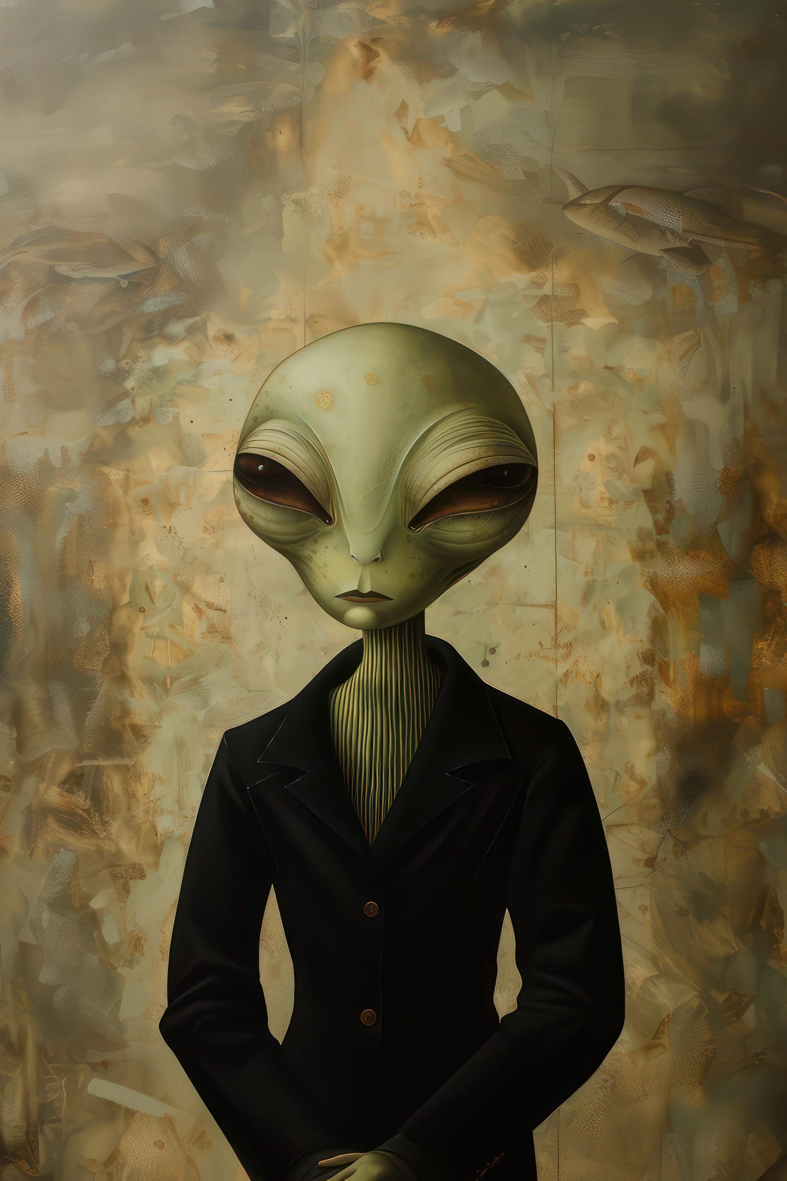 Alien Poster Alien Painting Alien Printable Cosmos Wall Art Space Home ...