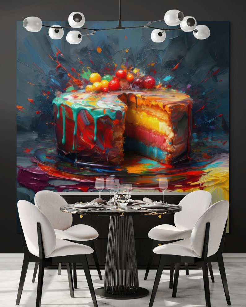 Colorful Cake Print Cake Printable Pastry Poster Patisserie Picture Oil ...