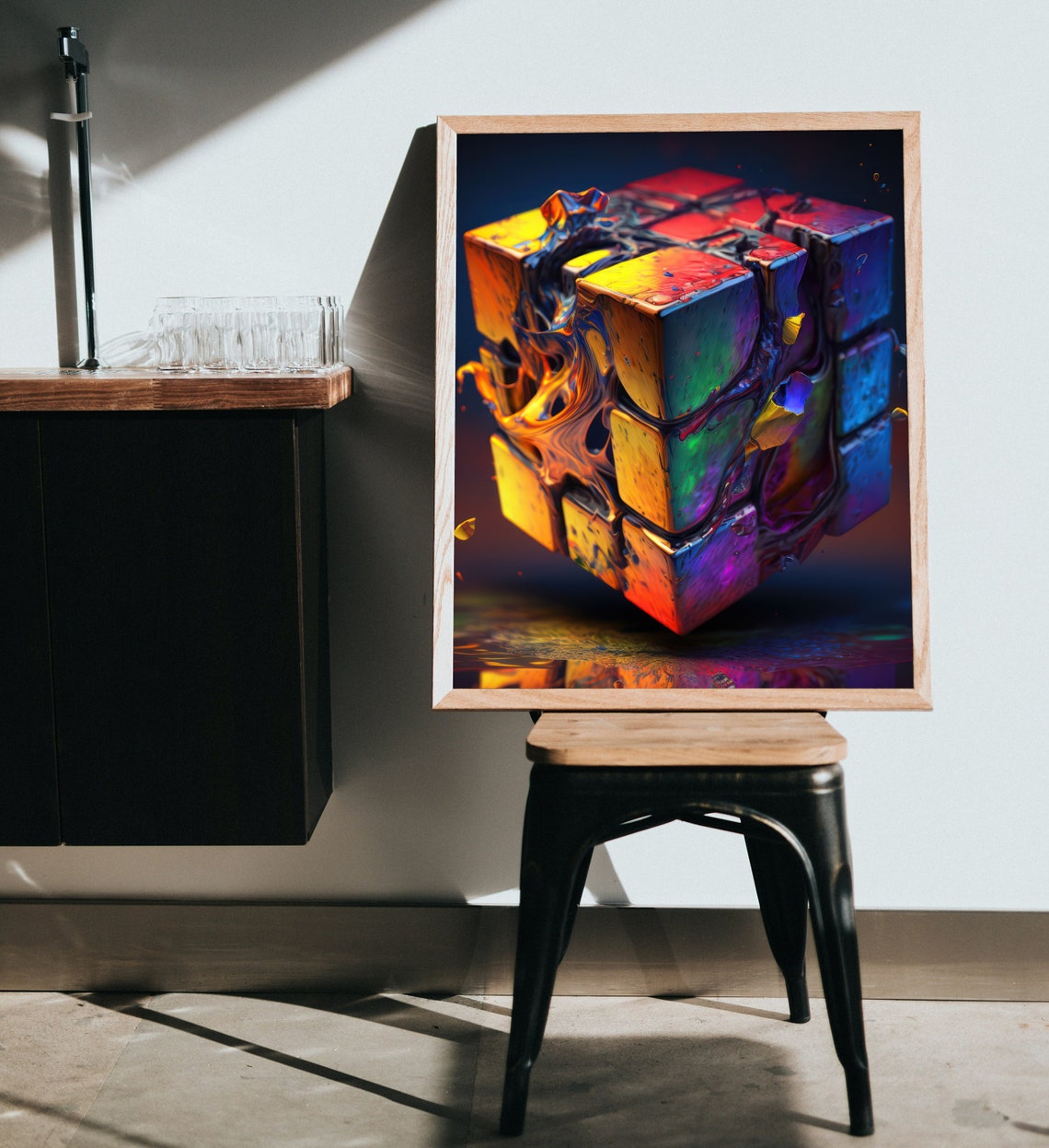 Rubik Cube Printable Rubik Cube Print Colorful Wall Art Download ...