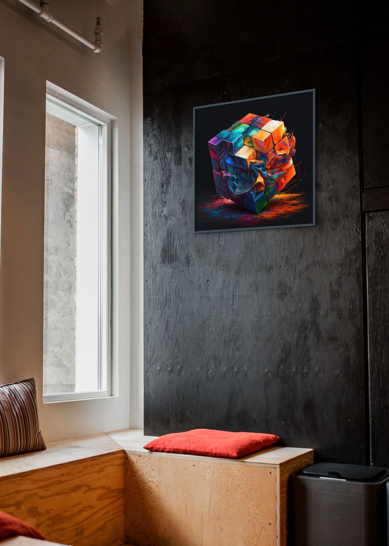 Rubik Cube Printable Rubik Cube Print Colorful Wall Art Download ...