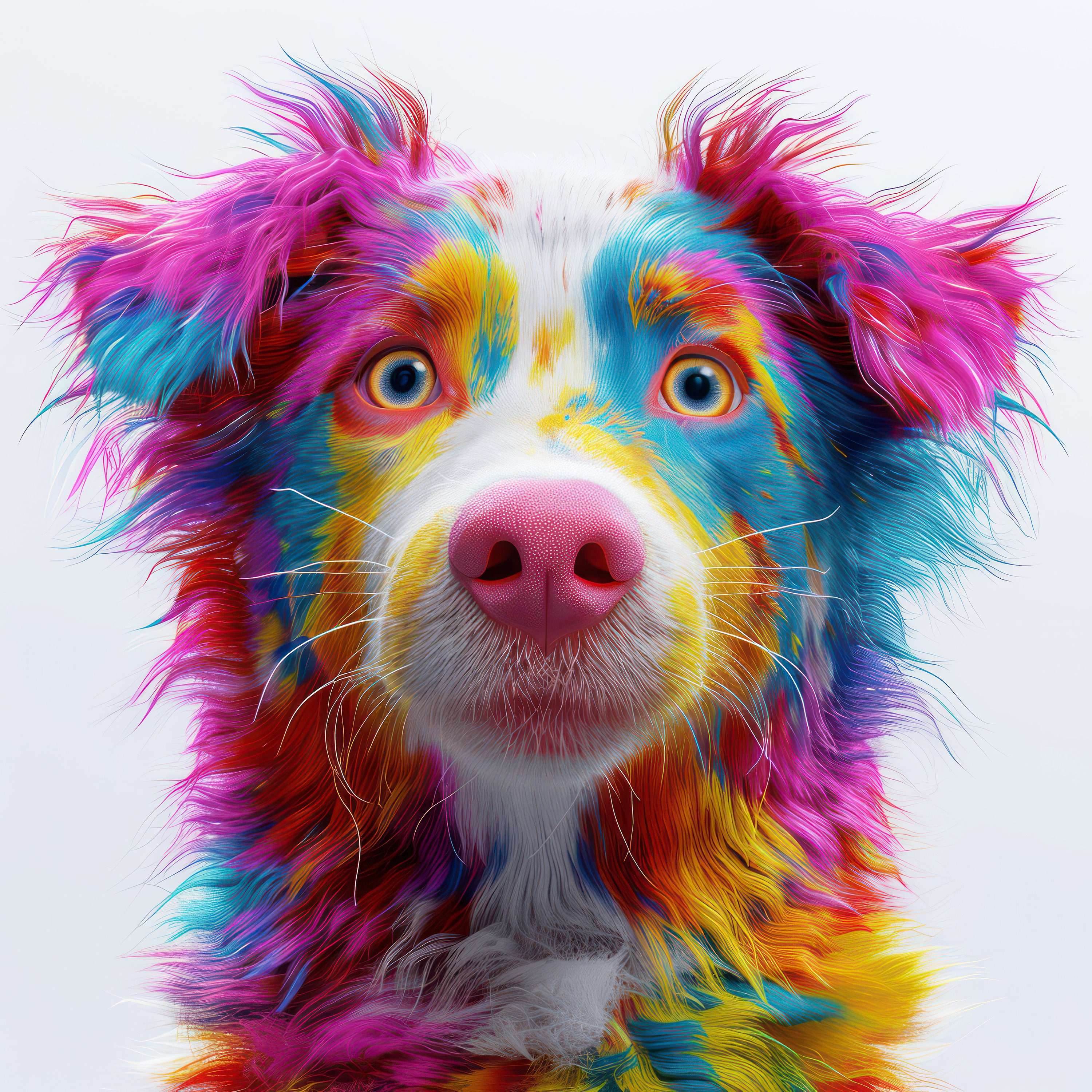 Colorful Dog Printable Colorful Dog Print Dog Wall Art Dog Portrait ...
