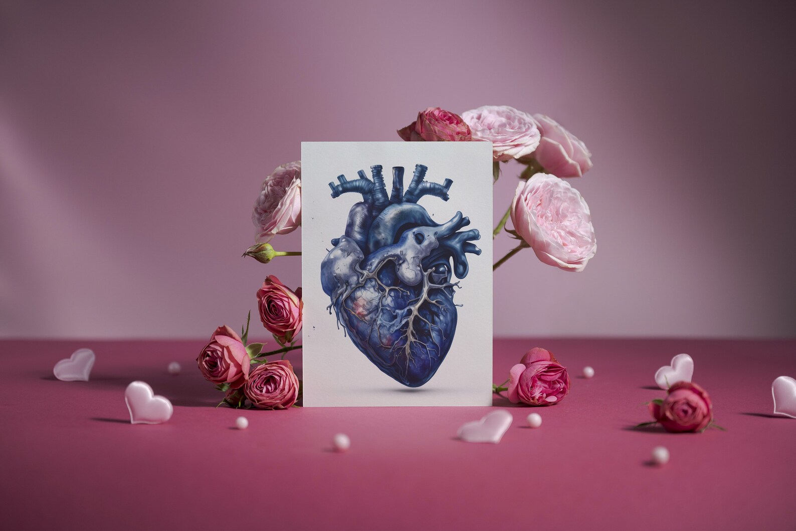 Anatomical Heart Print Anatomy Printable Blue Anatomic Heart Download ...