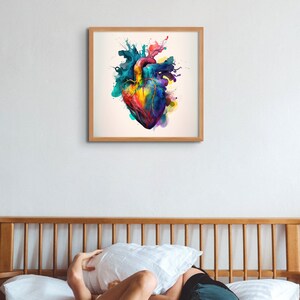 Human Heart Print Anatomical Printable Anatomic Wall Art Medical Decor ...
