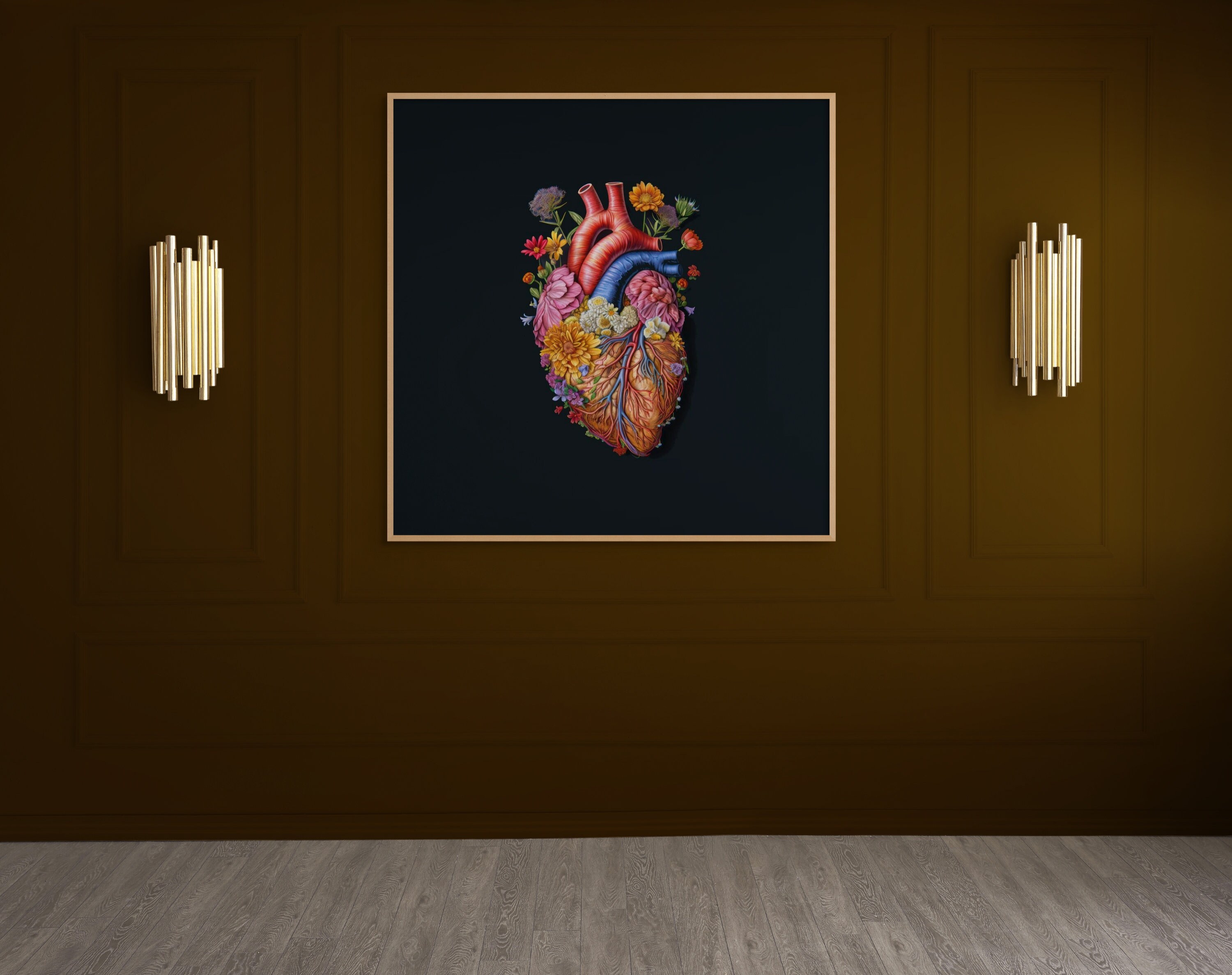 Human Heart Brain Lungs Print Anatomical Printable Anatomic Wall Art ...