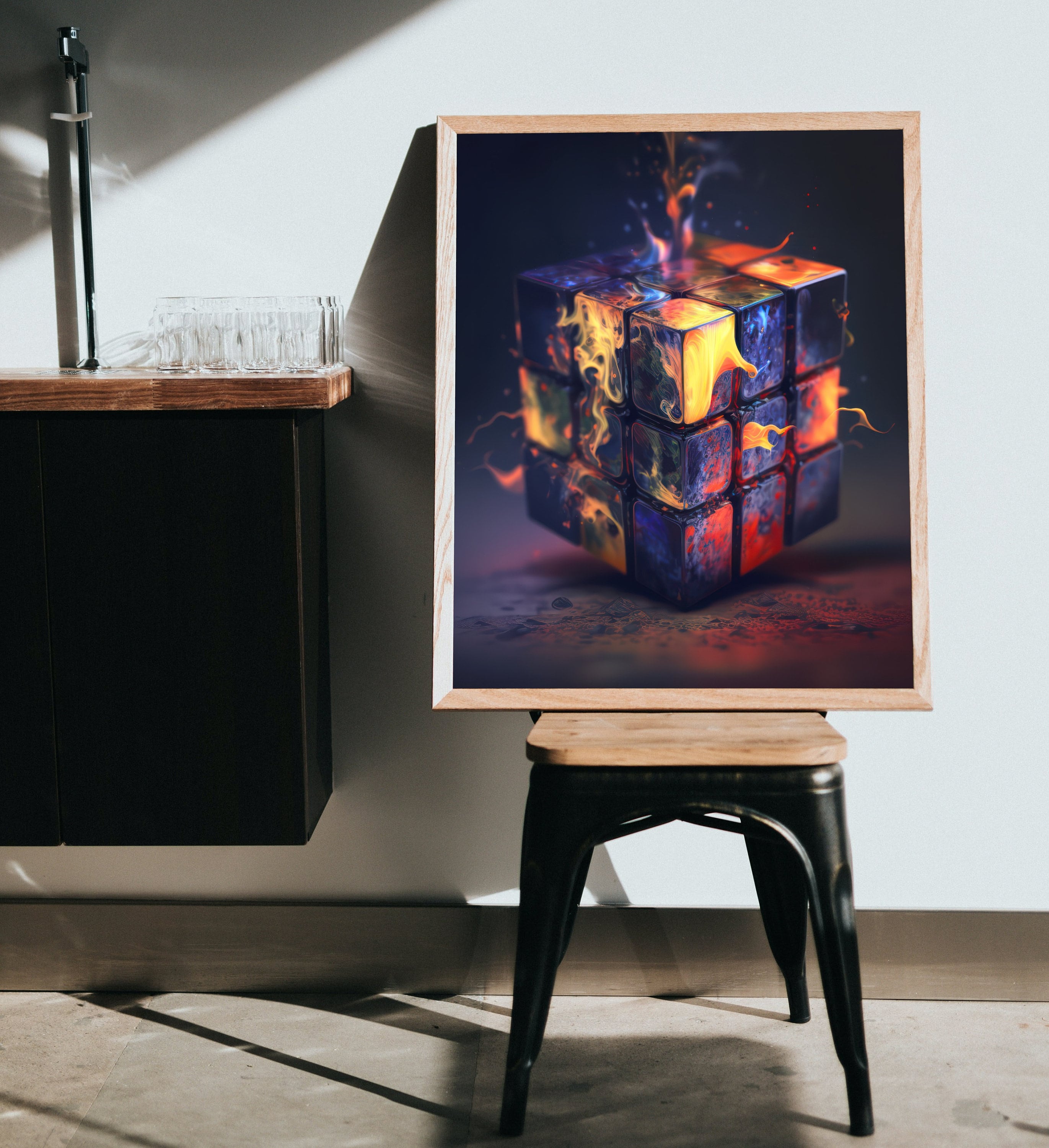 Rubik Cube Printable Rubik Cube Print Colorful Wall Art Download ...