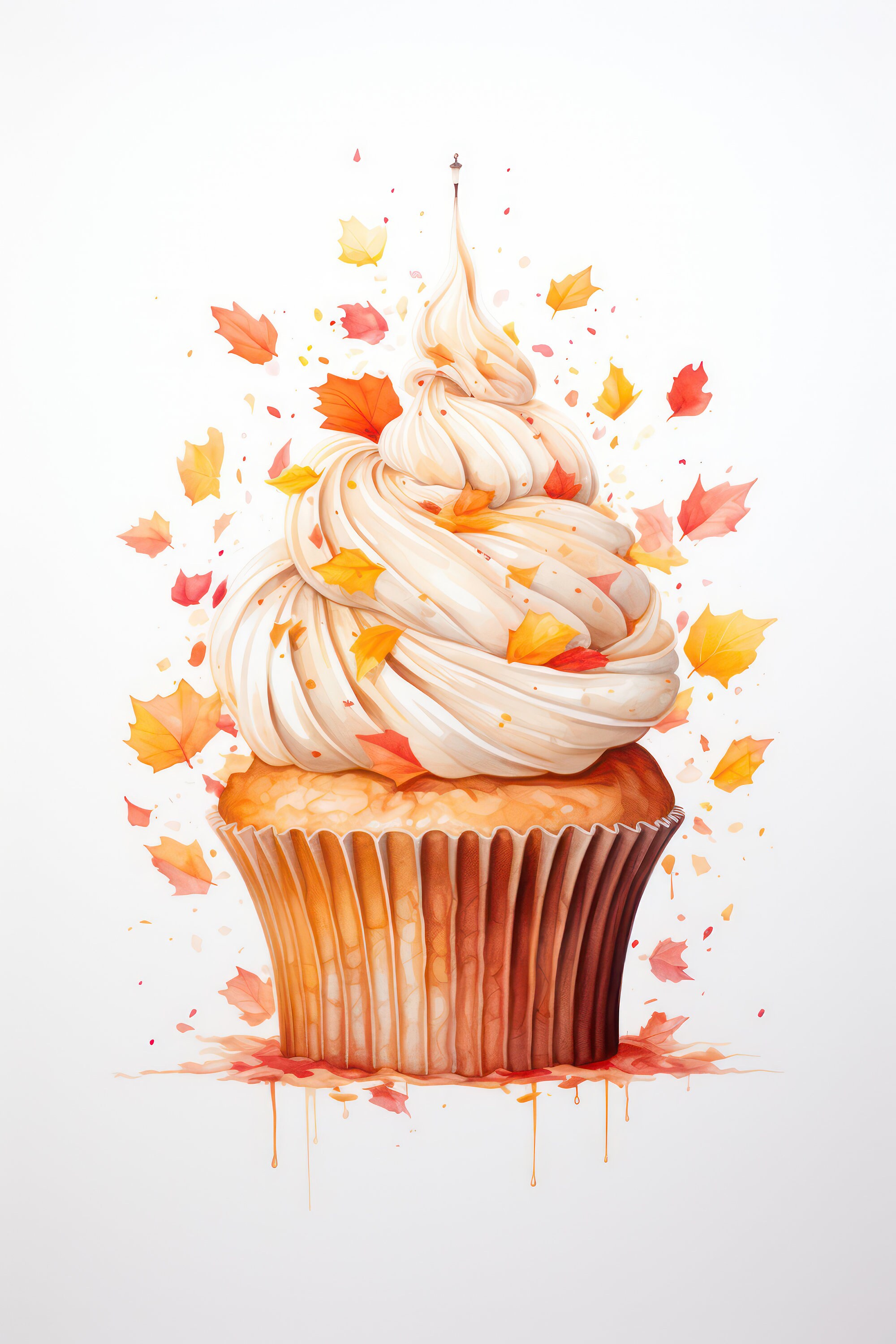 Cupcake Print Pumpkin Cupcake Printable Pastry Wall Art - Etsy