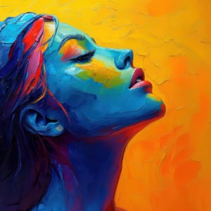 Colorful Woman Portrait Wall Art Print Abstract Girl Poster Home Decor ...