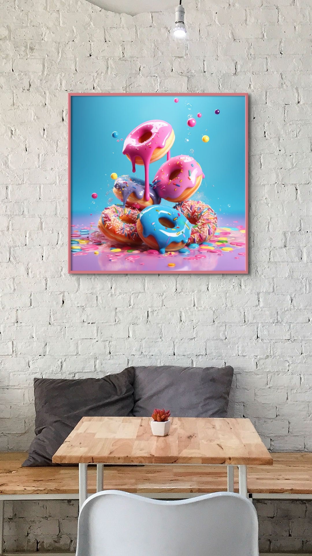 Colorful Donut Print Donut Printable Pastry Patisserie Wall Art Kitchen ...