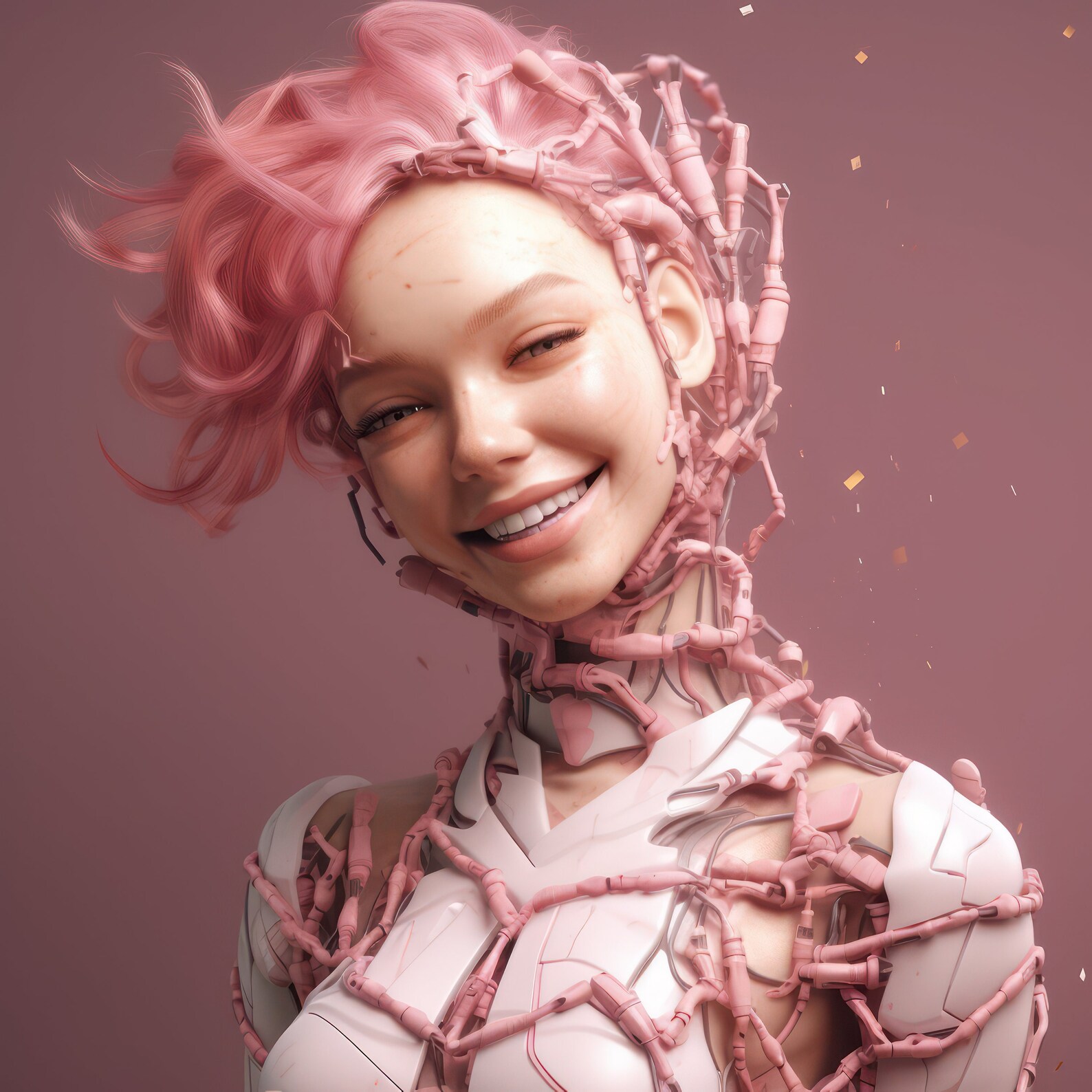 Pink Robot Girl Print Robot Woman Printable Female Android Futuristic ...