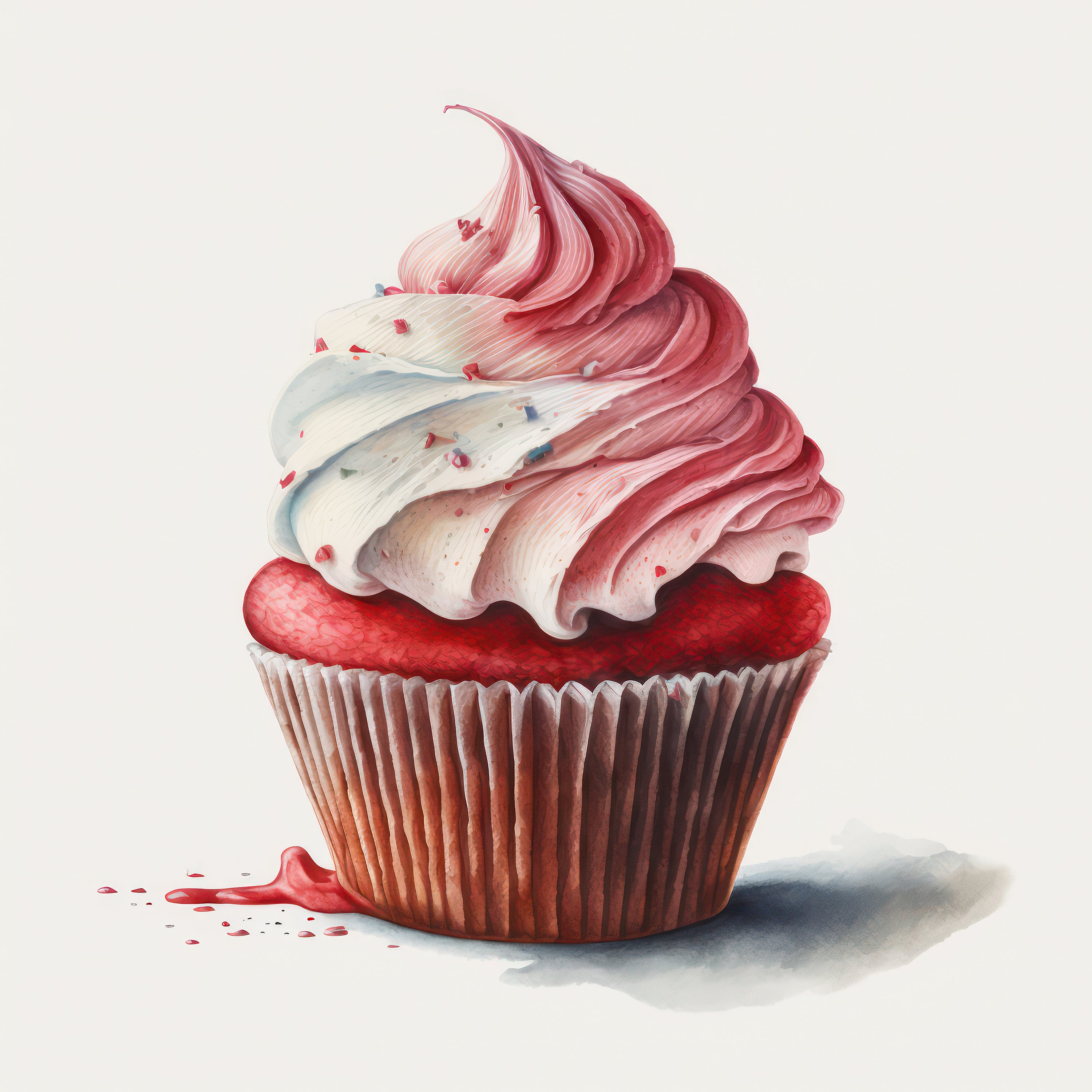 Cupcake Print Red Velvet Cupcake Printable Pastry Wall Art Patisserie ...